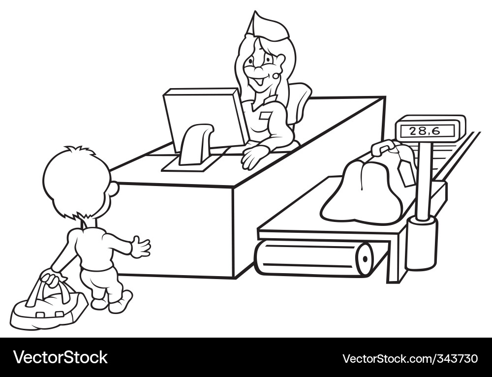 Baggage checking Royalty Free Vector Image - VectorStock