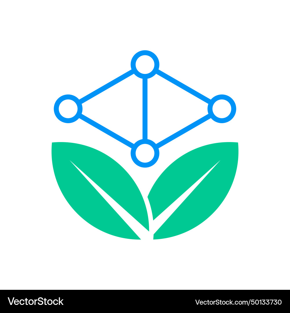 Biodegradable polymers green logo icon emblem Vector Image