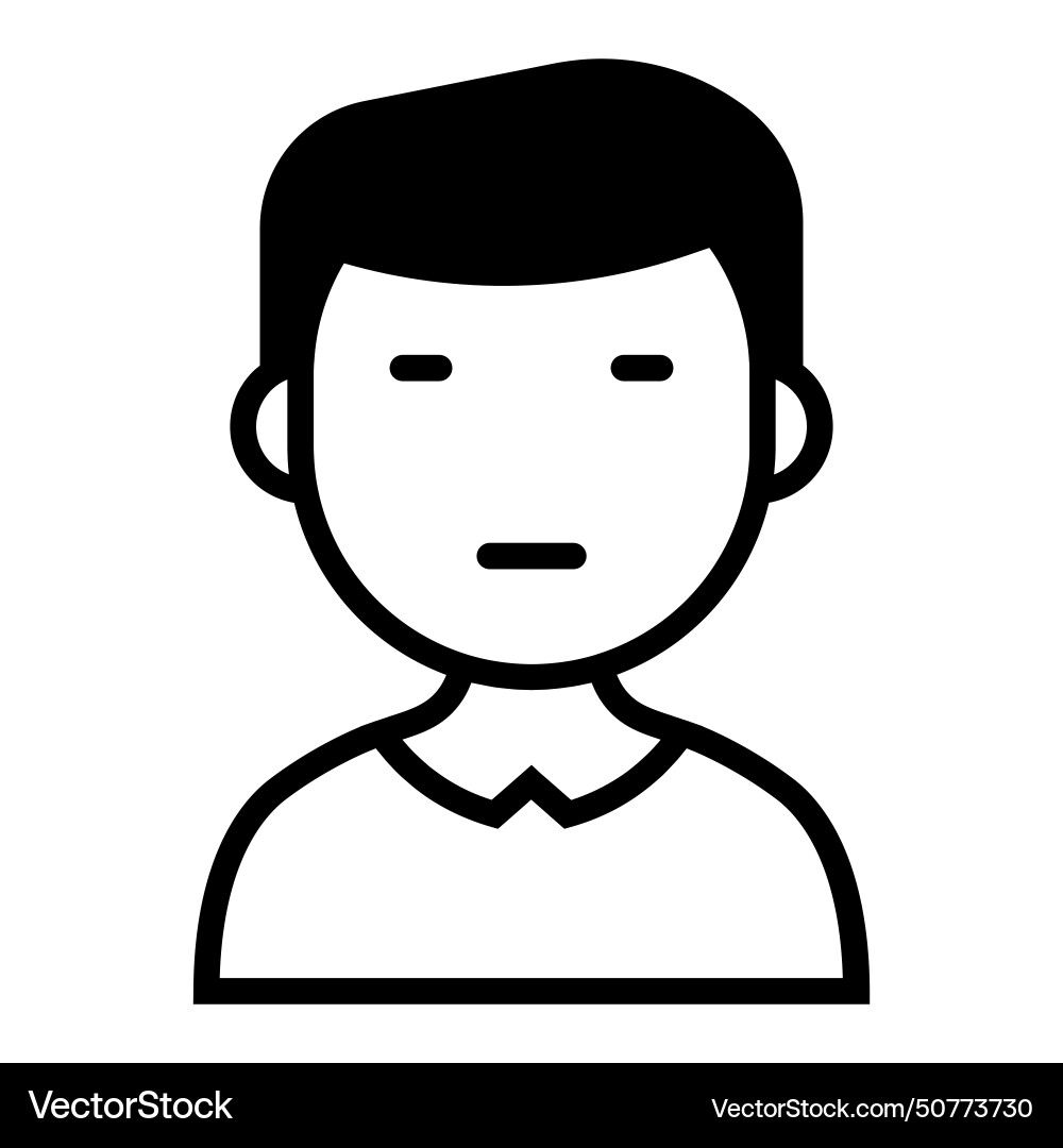 Black male character icon white background Vector Image