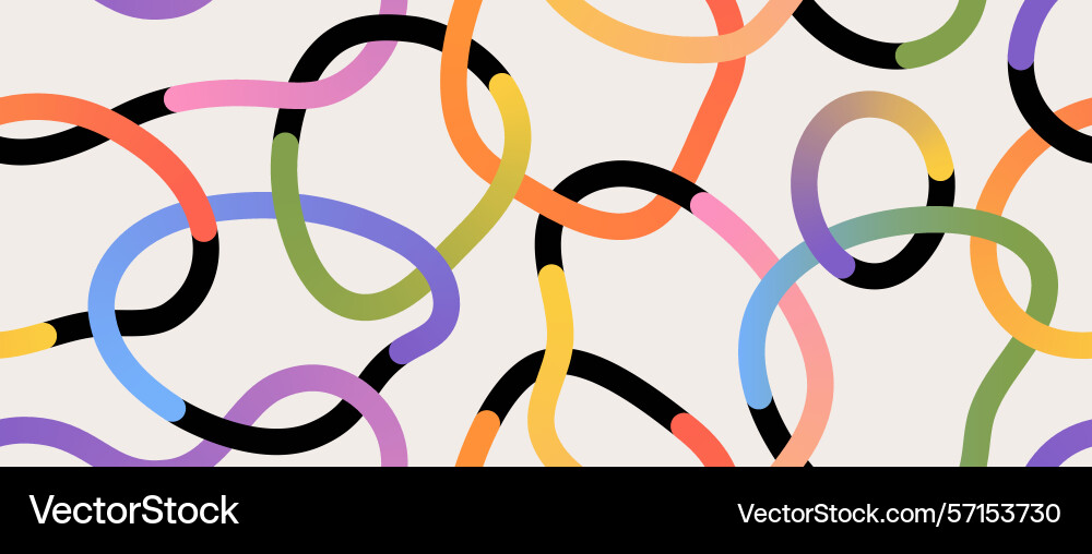 Colorful doodle swirl pattern with hand-drawn Vector Image