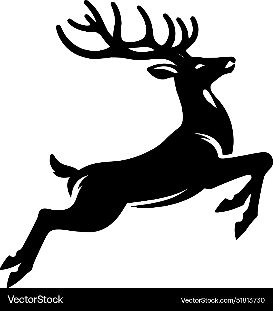 Deer silhouette isolated on white background Vector Image