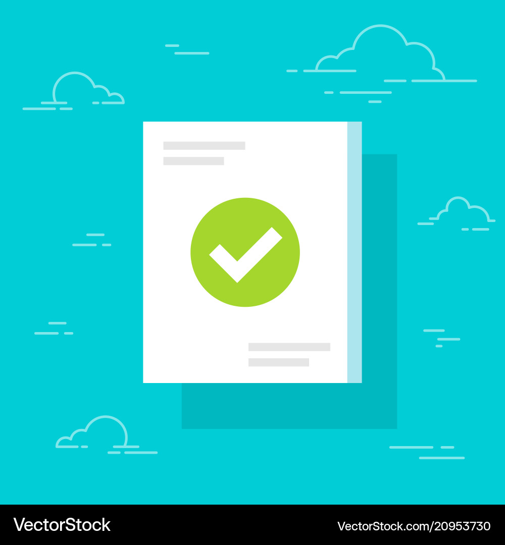 Document Checkmark Approval Icon Royalty Free Vector Image