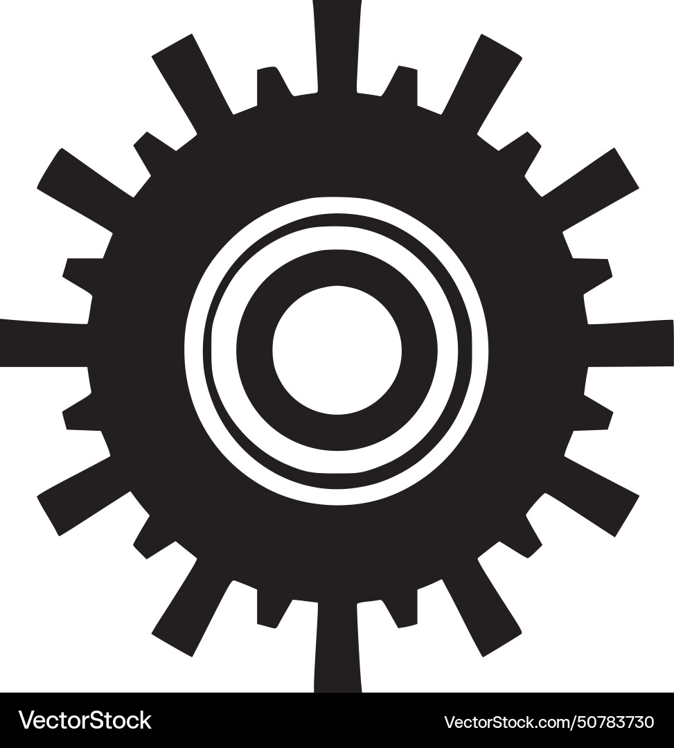 Gear - black and white Royalty Free Vector Image
