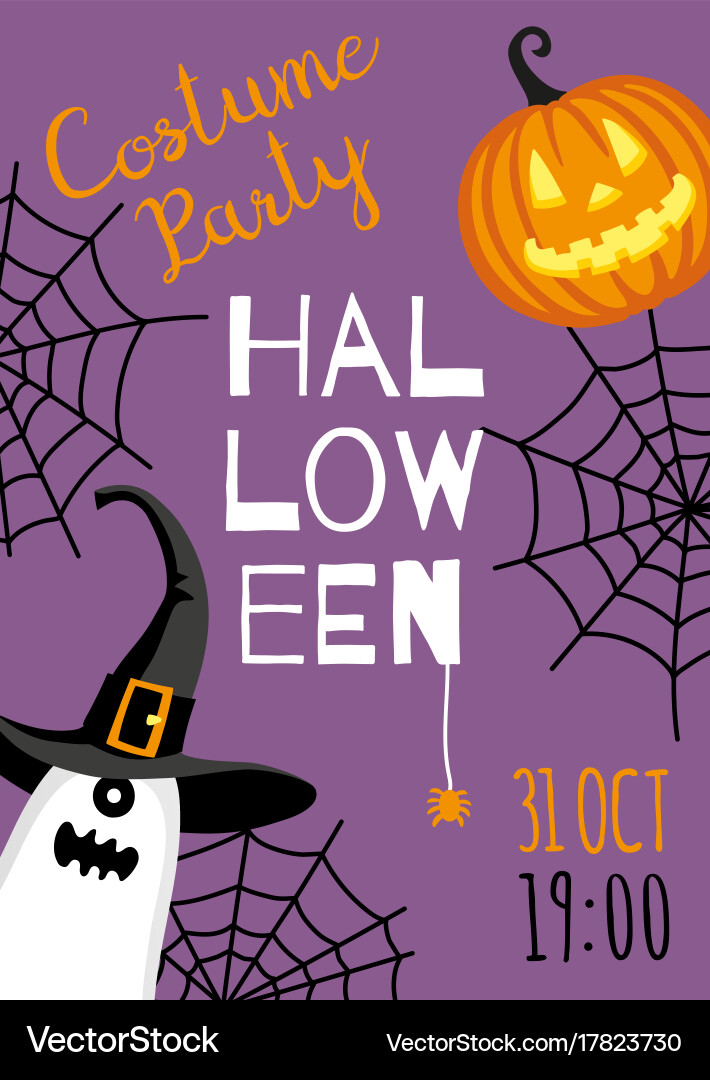 Halloween Ghost Banner Royalty Free Vector Image