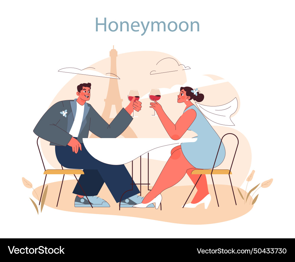 Honeymoon concept Royalty Free Vector Image - VectorStock