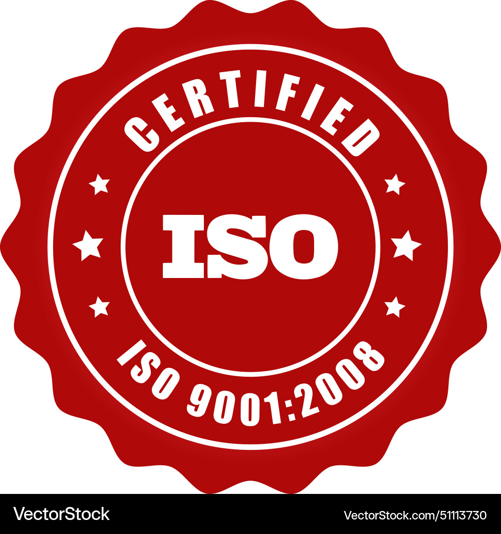 Iso seal iso stamp certified company certificate Vector Image