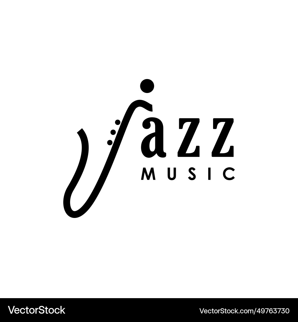 Jazz music letter j logo design Royalty Free Vector Image