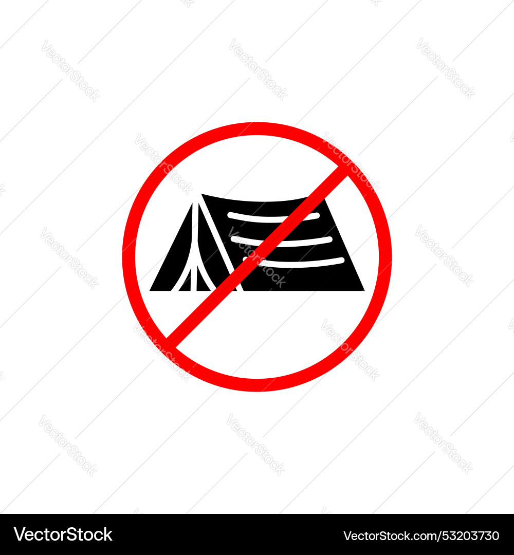 No camping sign Royalty Free Vector Image - VectorStock