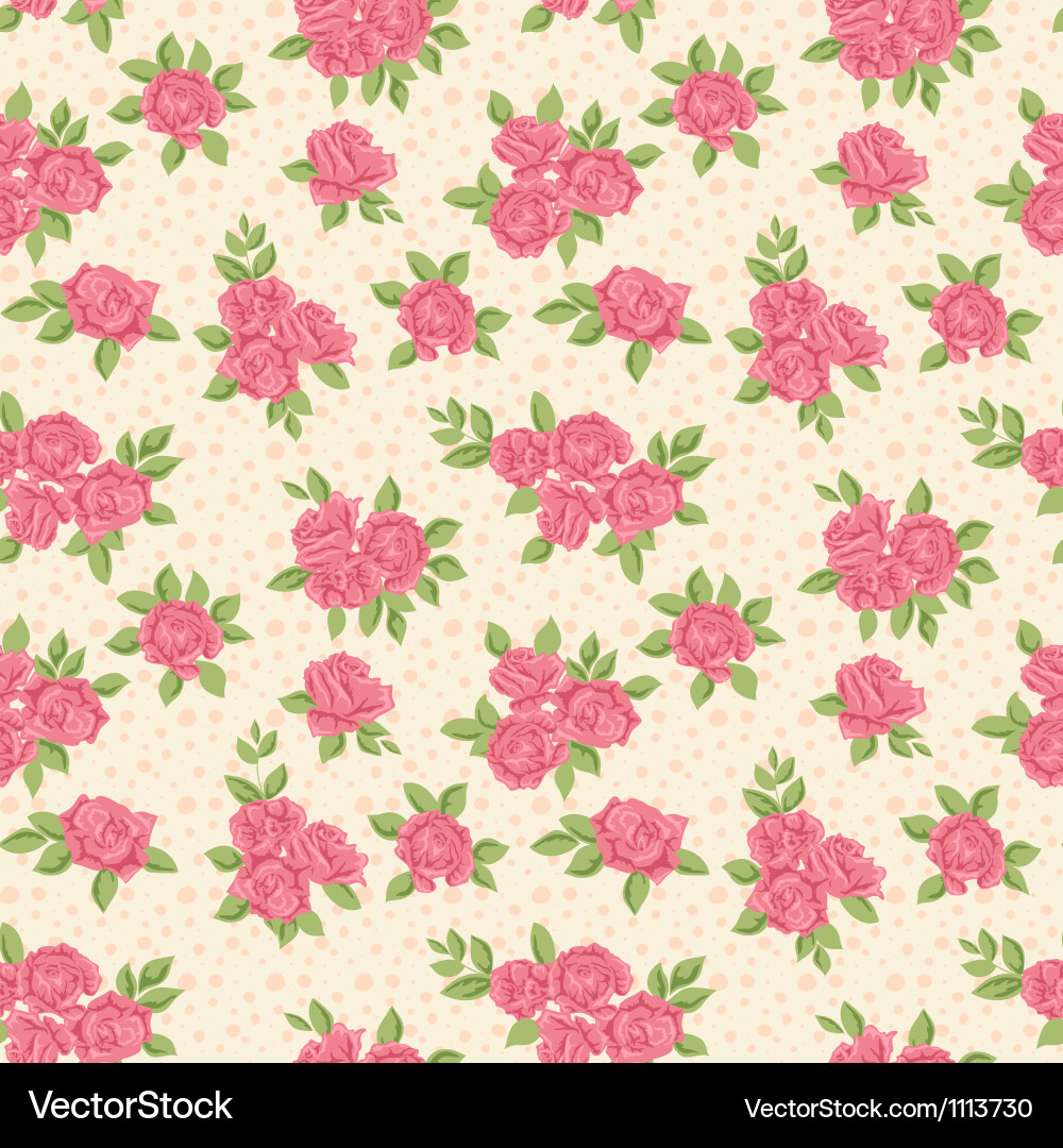 Pink Rose Seamless Floral Pattern – Royalty-Free Vector | VectorStock