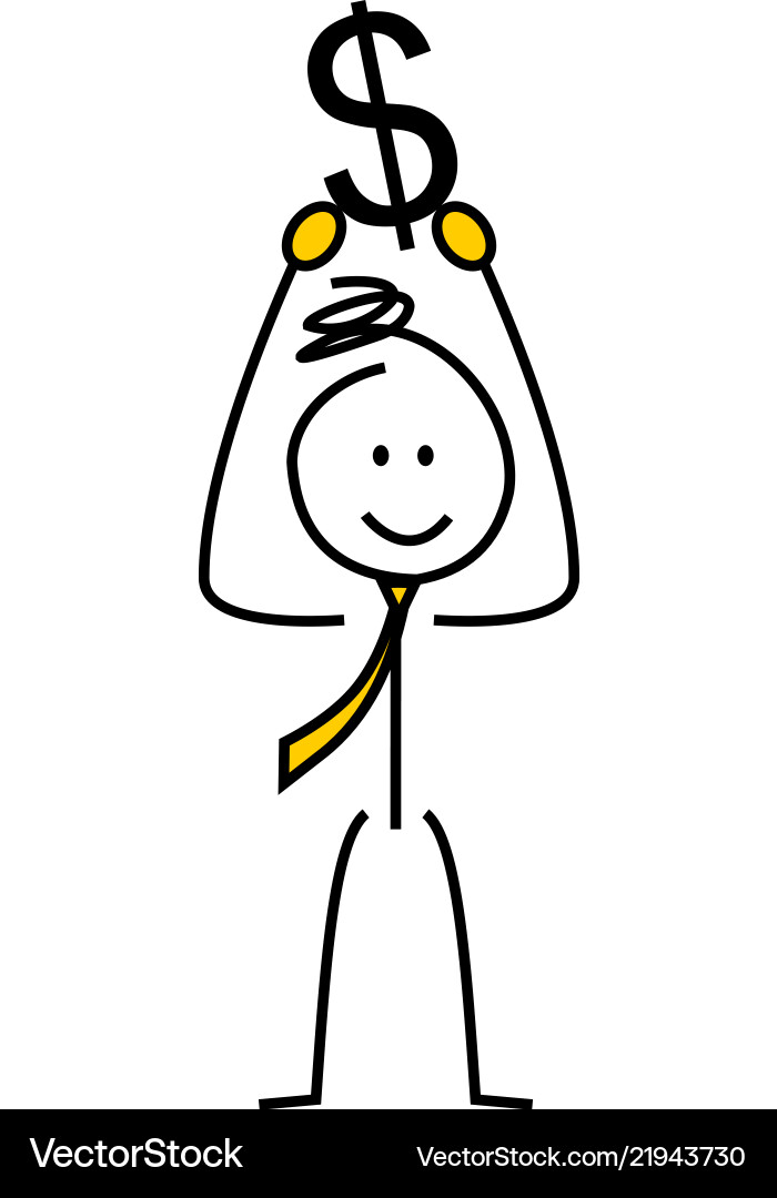 Stick figures business strategy Royalty Free Vector Image