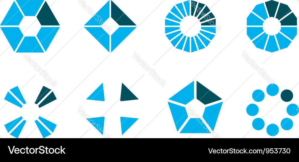 Symmetric shapes Royalty Free Vector Image - VectorStock