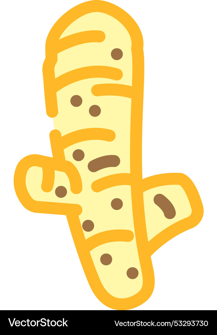 Turmeric root ayurvedic herb color icon Royalty Free Vector