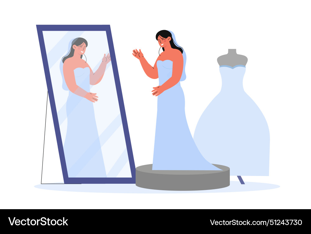 Woman with dress fitting Royalty Free Vector Image