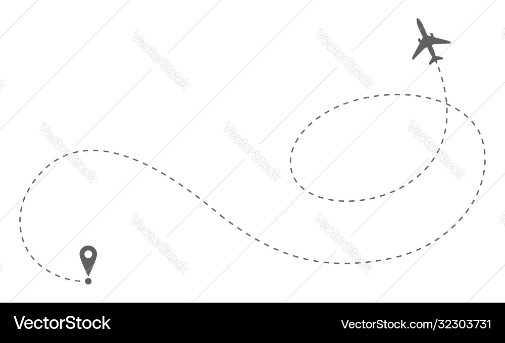 Airplane Route - Dotted Line Royalty Free Vector Image