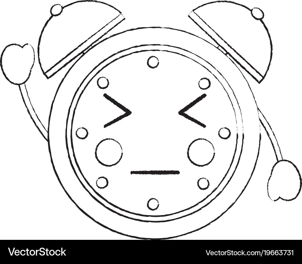 Angry clock kawaii icon image Royalty Free Vector Image