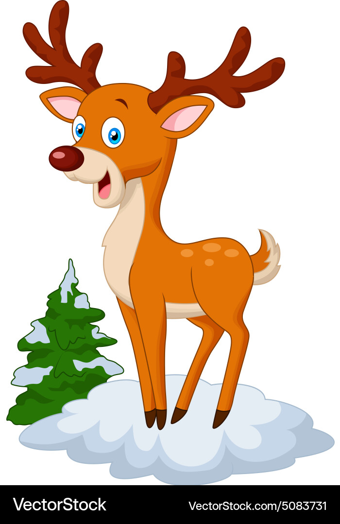 Cute cartoon deer (5083731) – Royalty-Free Vector | VectorStock