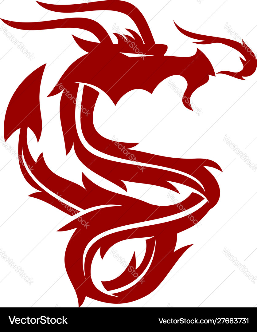 Dragon power logo design mascot template isolated Vector Image