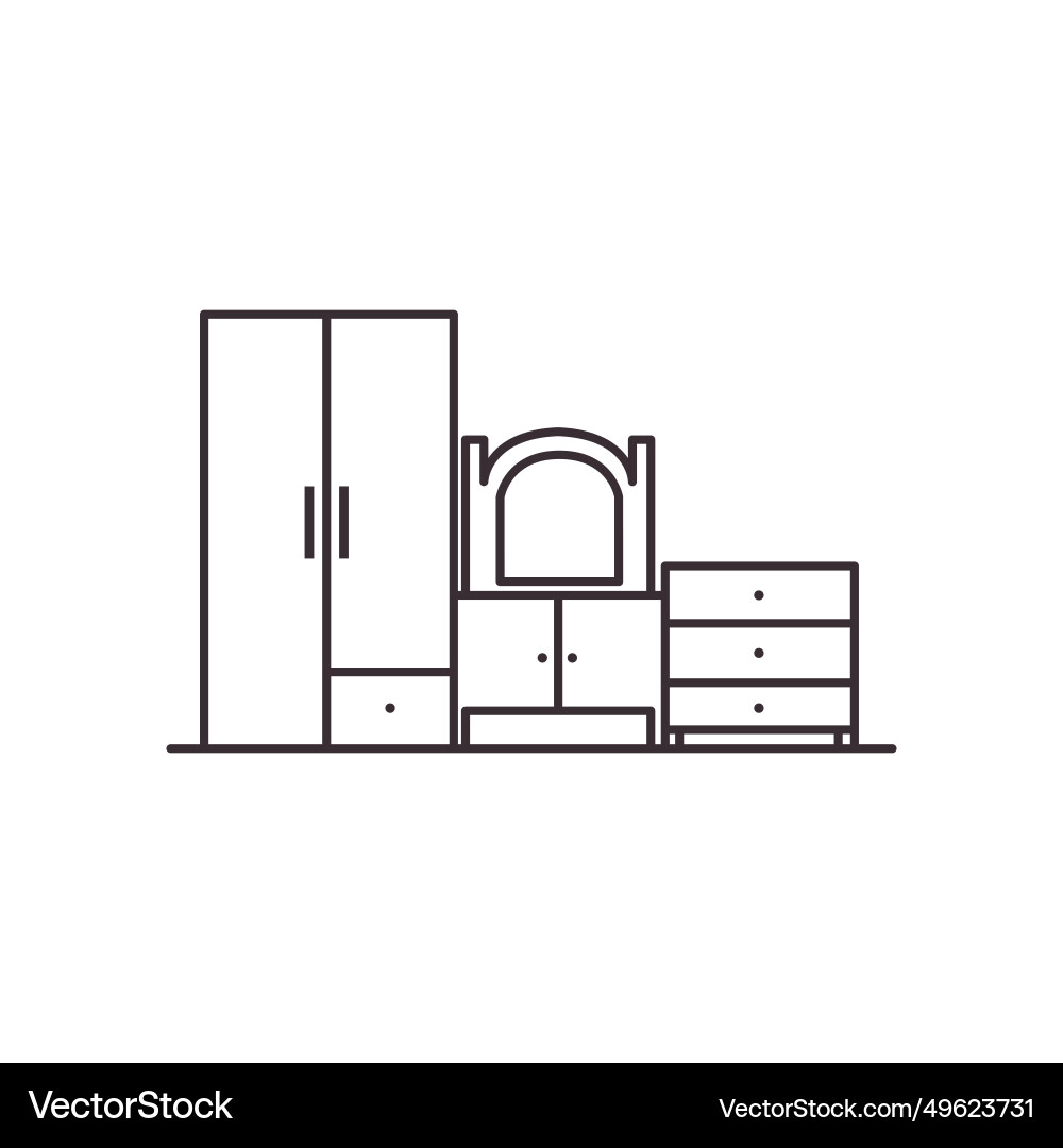 Dressing room line logo design image Royalty Free Vector