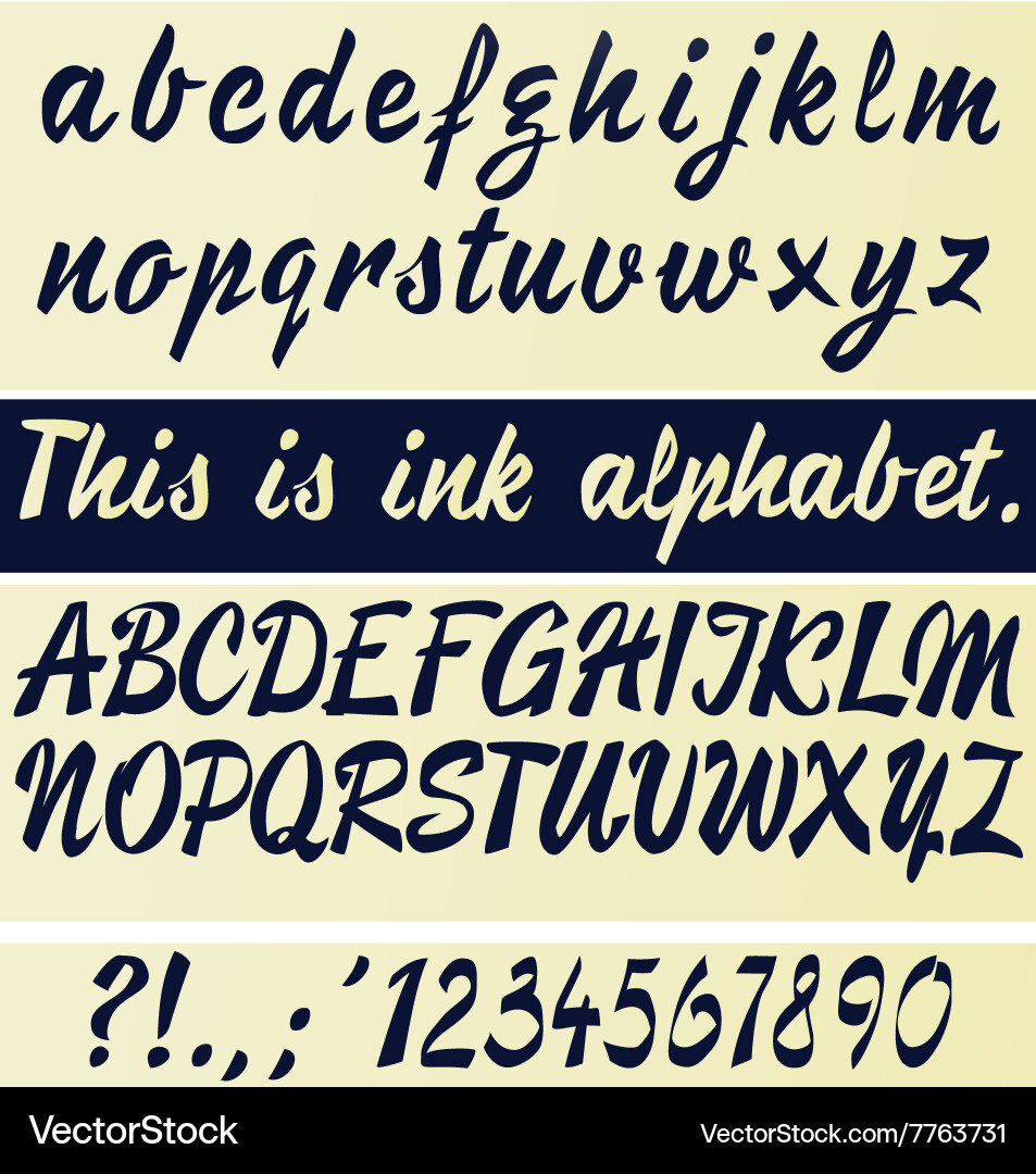 Ink letters Royalty Free Vector Image - VectorStock