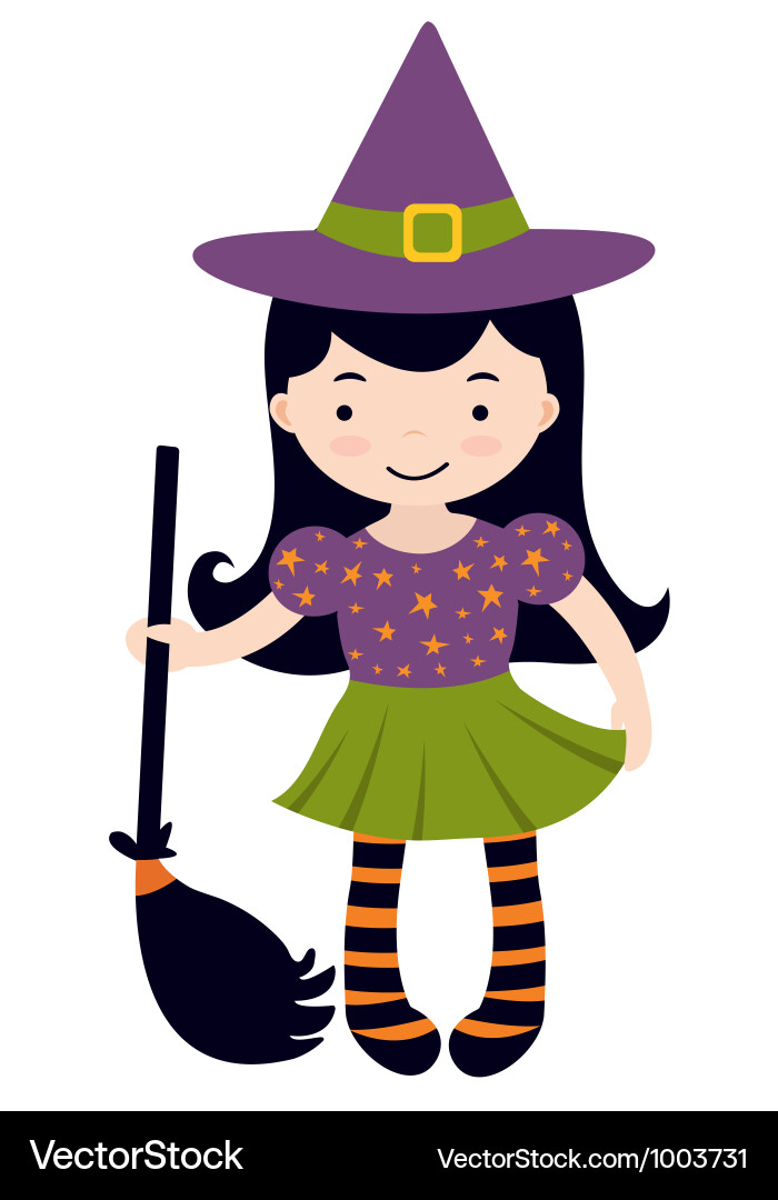 Little witch Royalty Free Vector Image - VectorStock