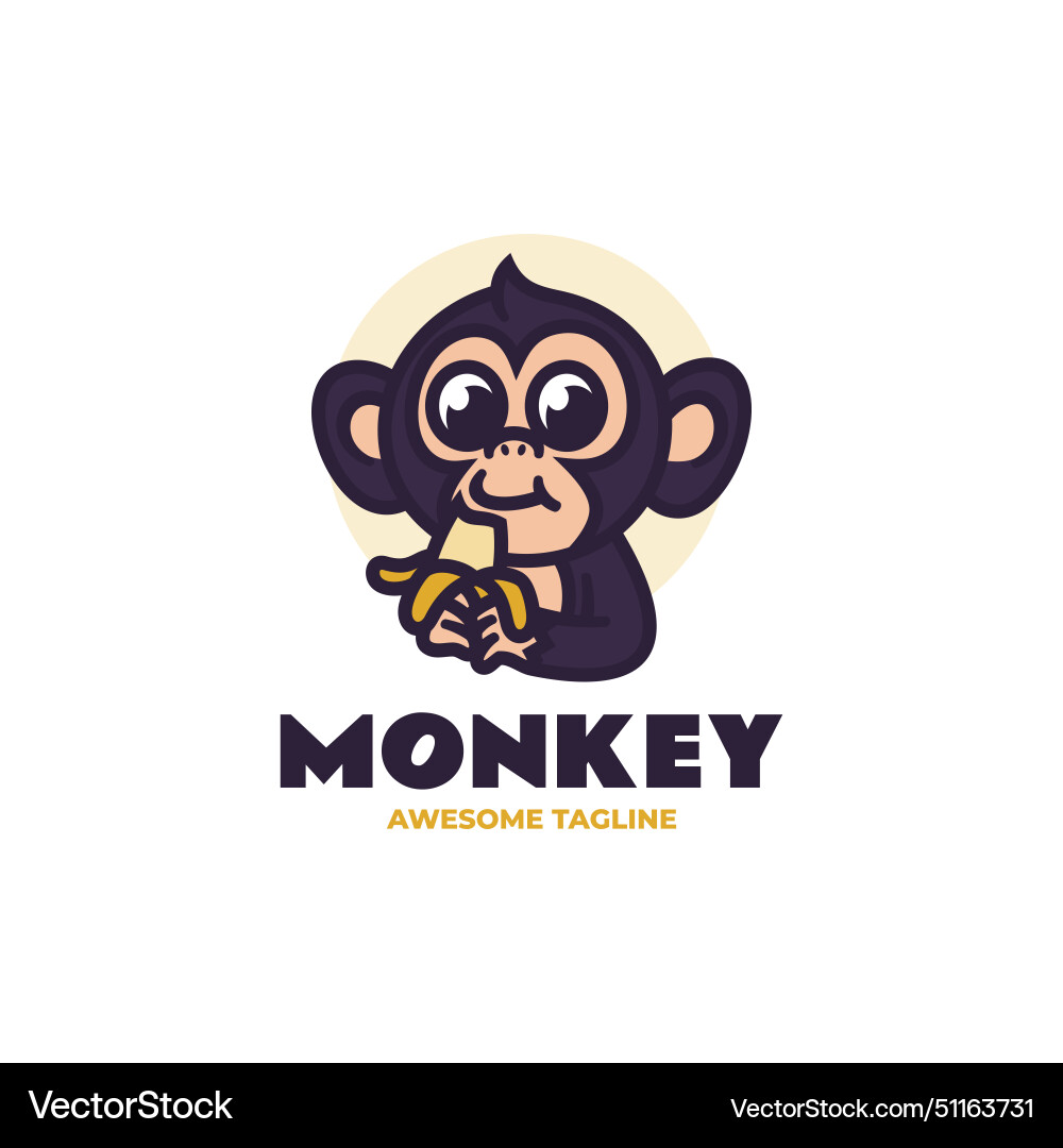 Logo monkey mascot cartoon style Royalty Free Vector Image