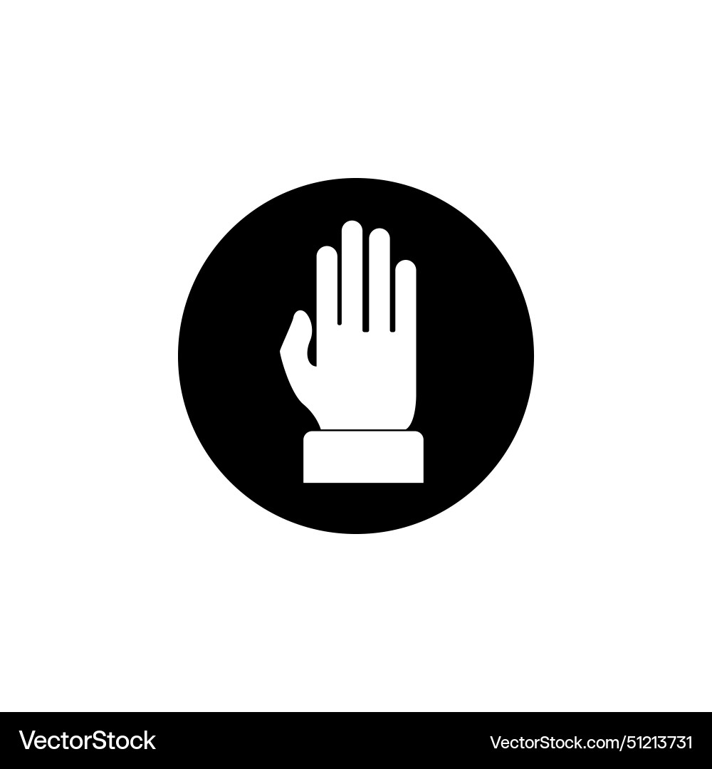 Stop hand flat icon Royalty Free Vector Image - VectorStock Stop hand flat icon Royalty Free Vector Image - VectorStock