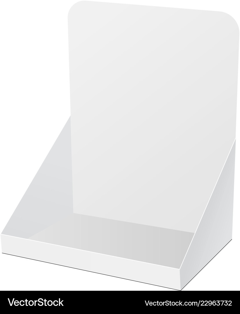 Cardboard pos display mock up isolated Royalty Free Vector