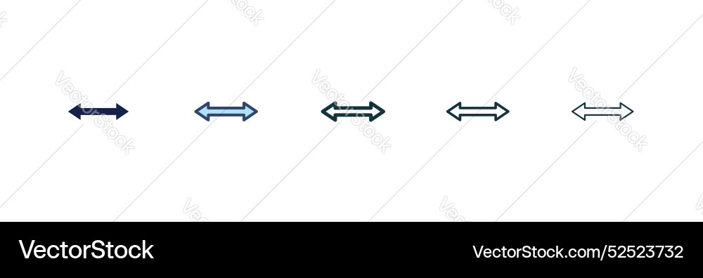 Double arrow icon set black filled and outlined Vector Image