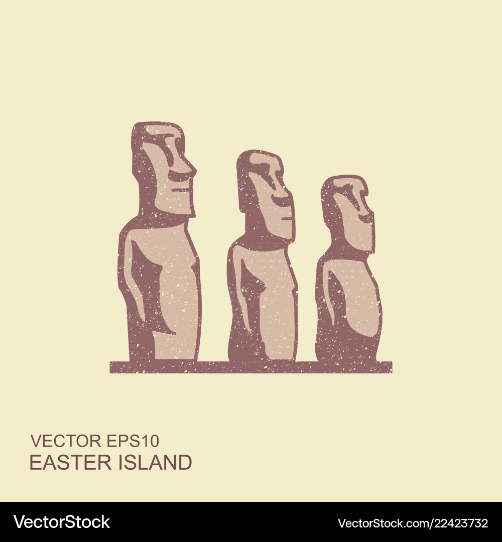 Easter island statues icon Royalty Free Vector Image