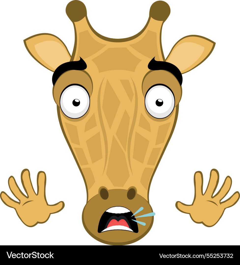 Giraffe scared expression Royalty Free Vector Image