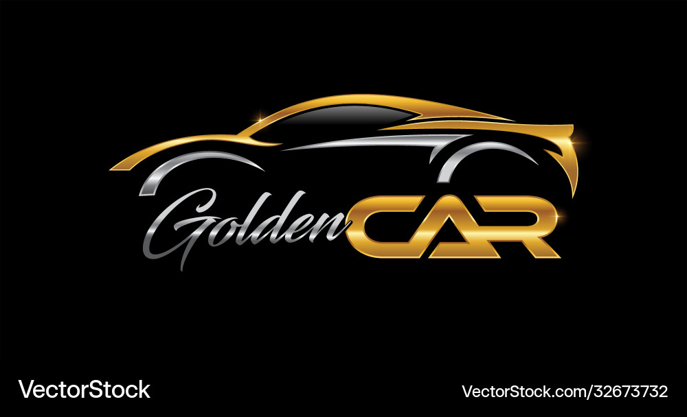 Golden Car Emblem Logo Royalty Free Vector Image