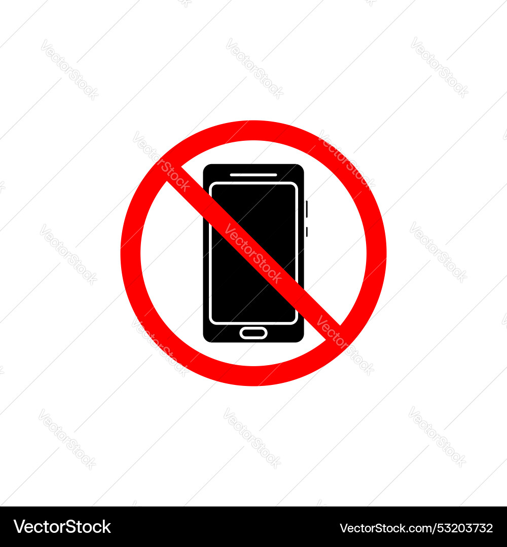 No cell phone sign icon set mobile use ban symbol Vector Image