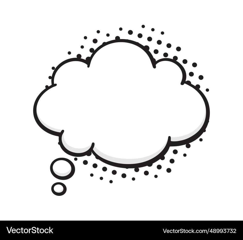Speech bubble cloud shape with dots rays Vector Image