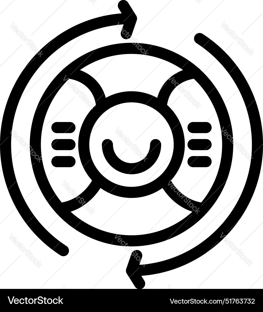 Steering wheel turning icon representing Vector Image