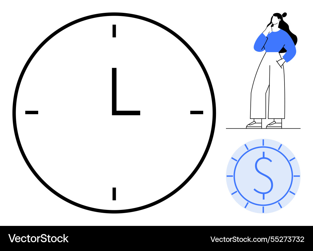 Time management and financial planning Royalty Free Vector