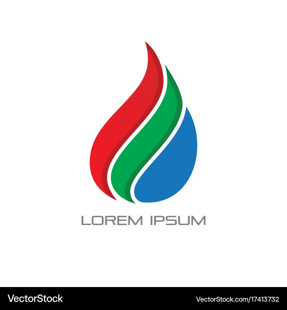 Wave waterdrop business logo Royalty Free Vector Image