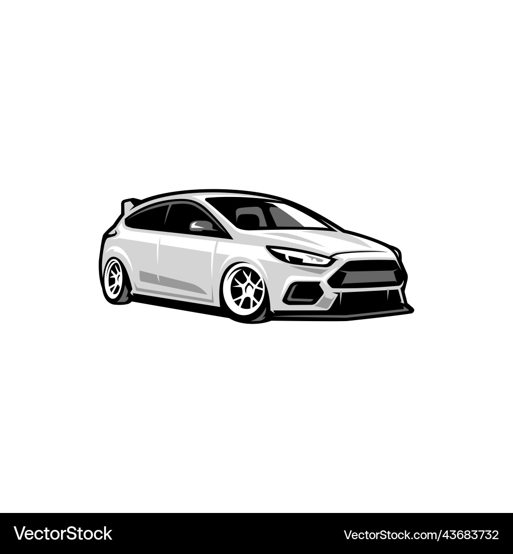 White car isolated Royalty Free Vector Image - VectorStock