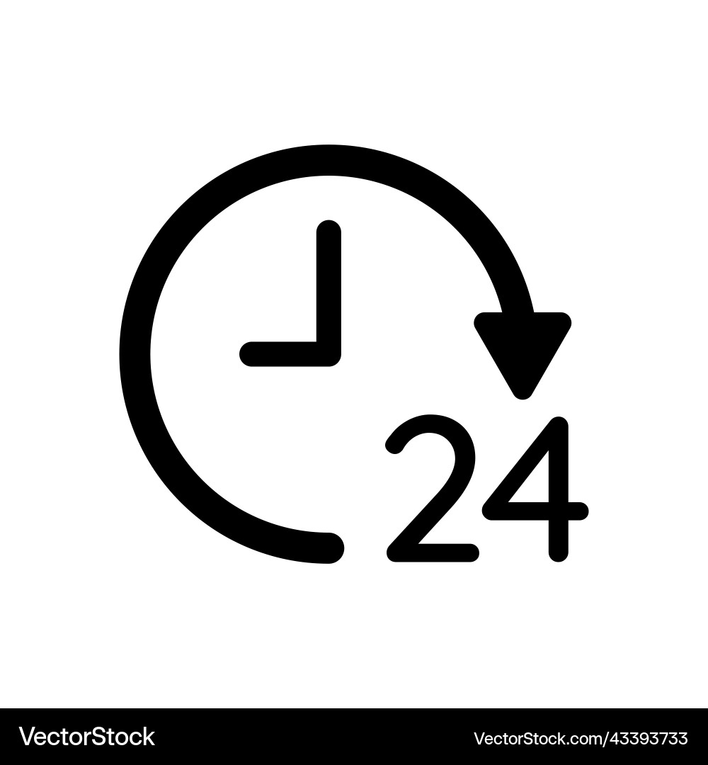 24 Hour Clock Icon Royalty Free Vector Image - VectorStock