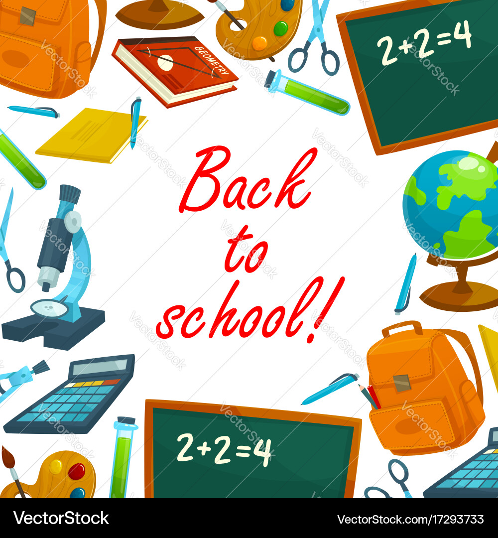Back to school education background poster Vector Image