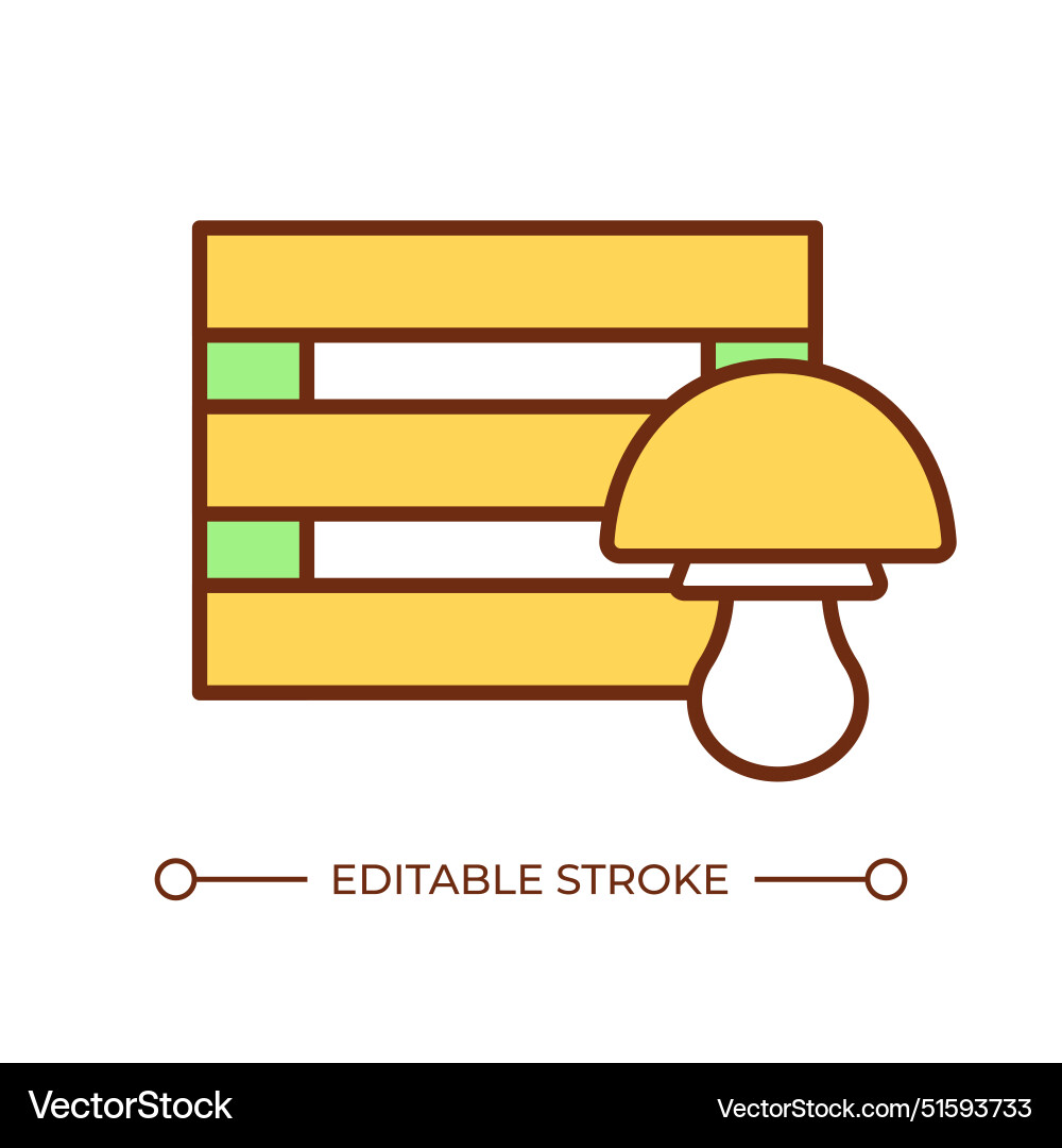 Box for mushrooms rgb color icon Royalty Free Vector Image
