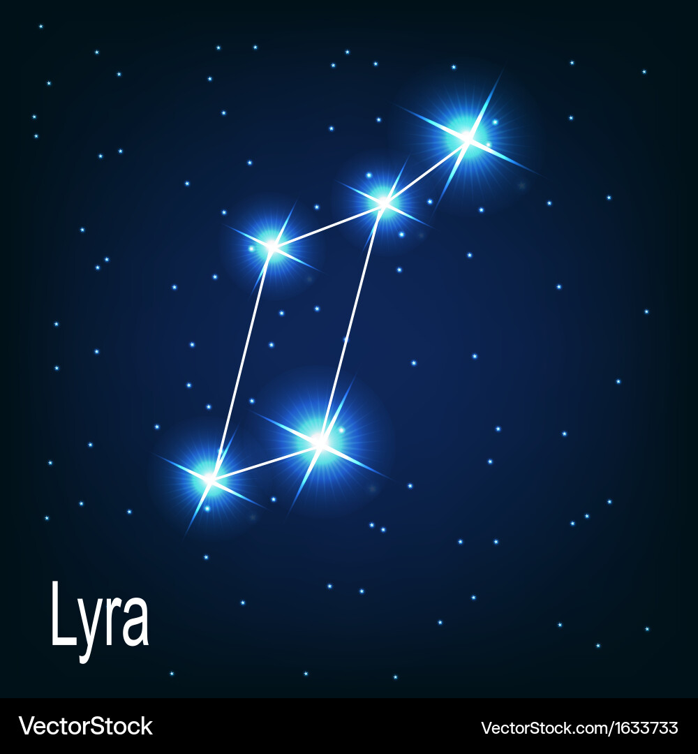 Constellation lyra star in the night sky Vector Image