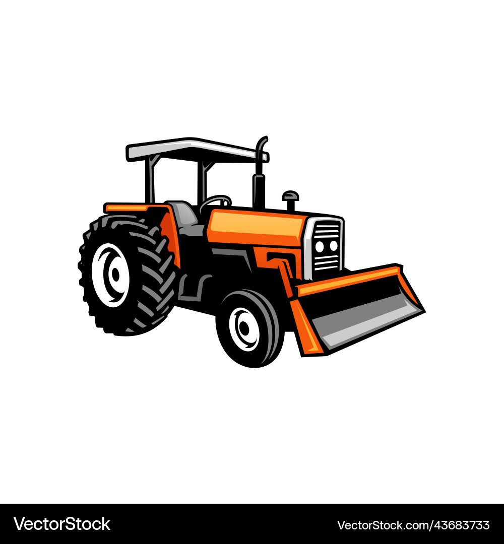Farm tractor and excavation Royalty Free Vector Image