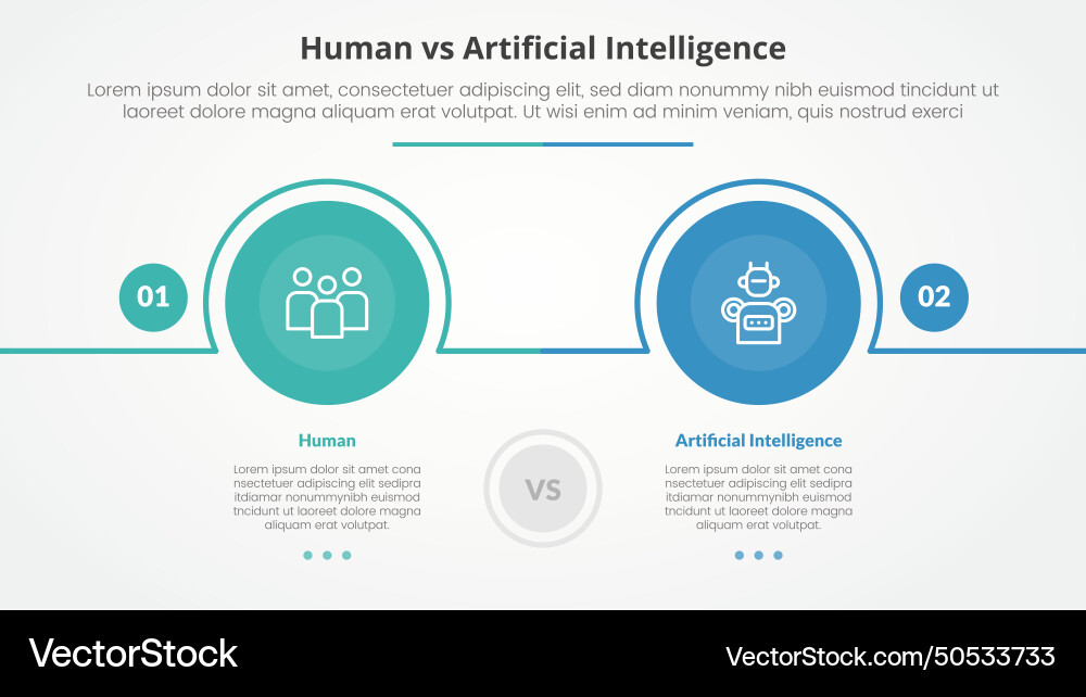 Human employee vs ai artificial intelligence Vector Image