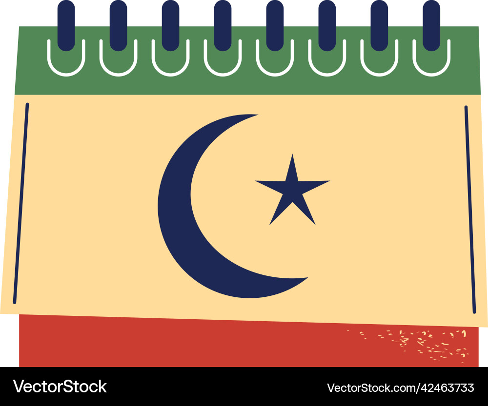 Islamic calendar icon Royalty Free Vector Image