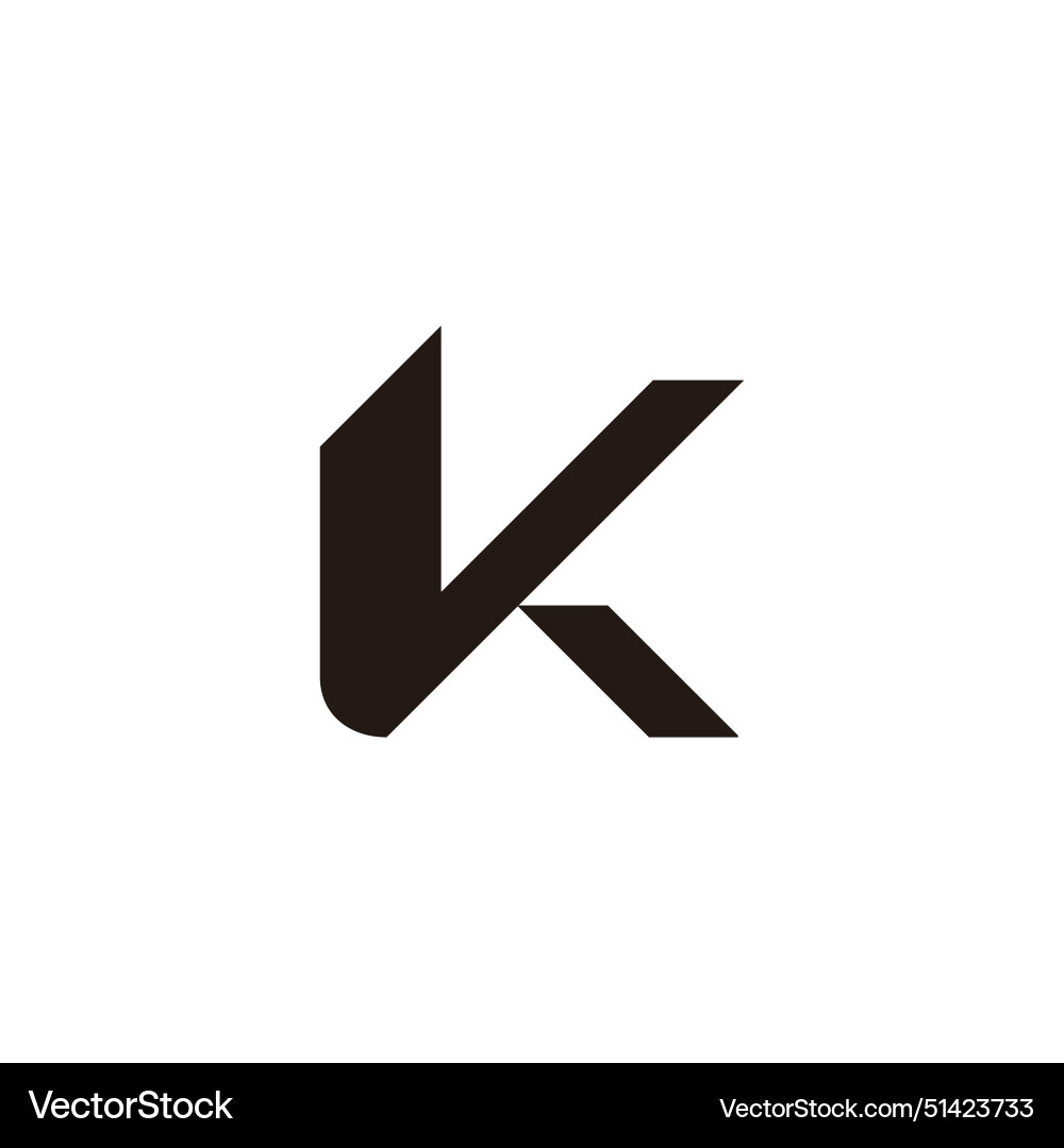Letter vk simple geometric logo Royalty Free Vector Image