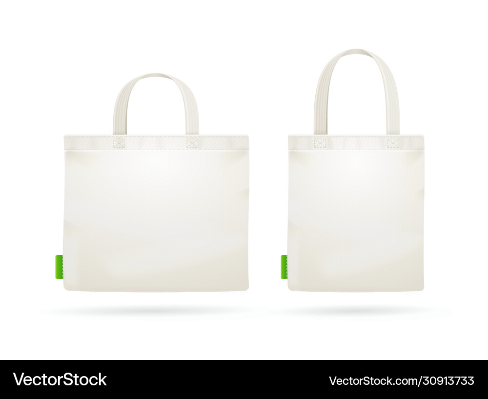 Realistic detailed 3d tote bag set Royalty Free Vector Image
