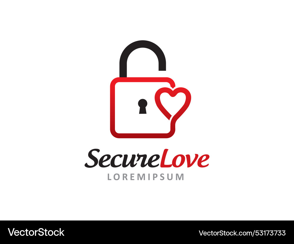 Secure love logo symbol or icon template Vector Image