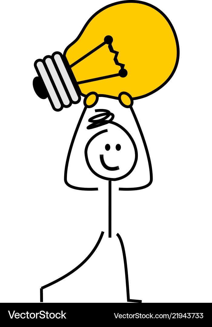 Idea Stick Figure Stick Figure Having A Creative Idea With A Light