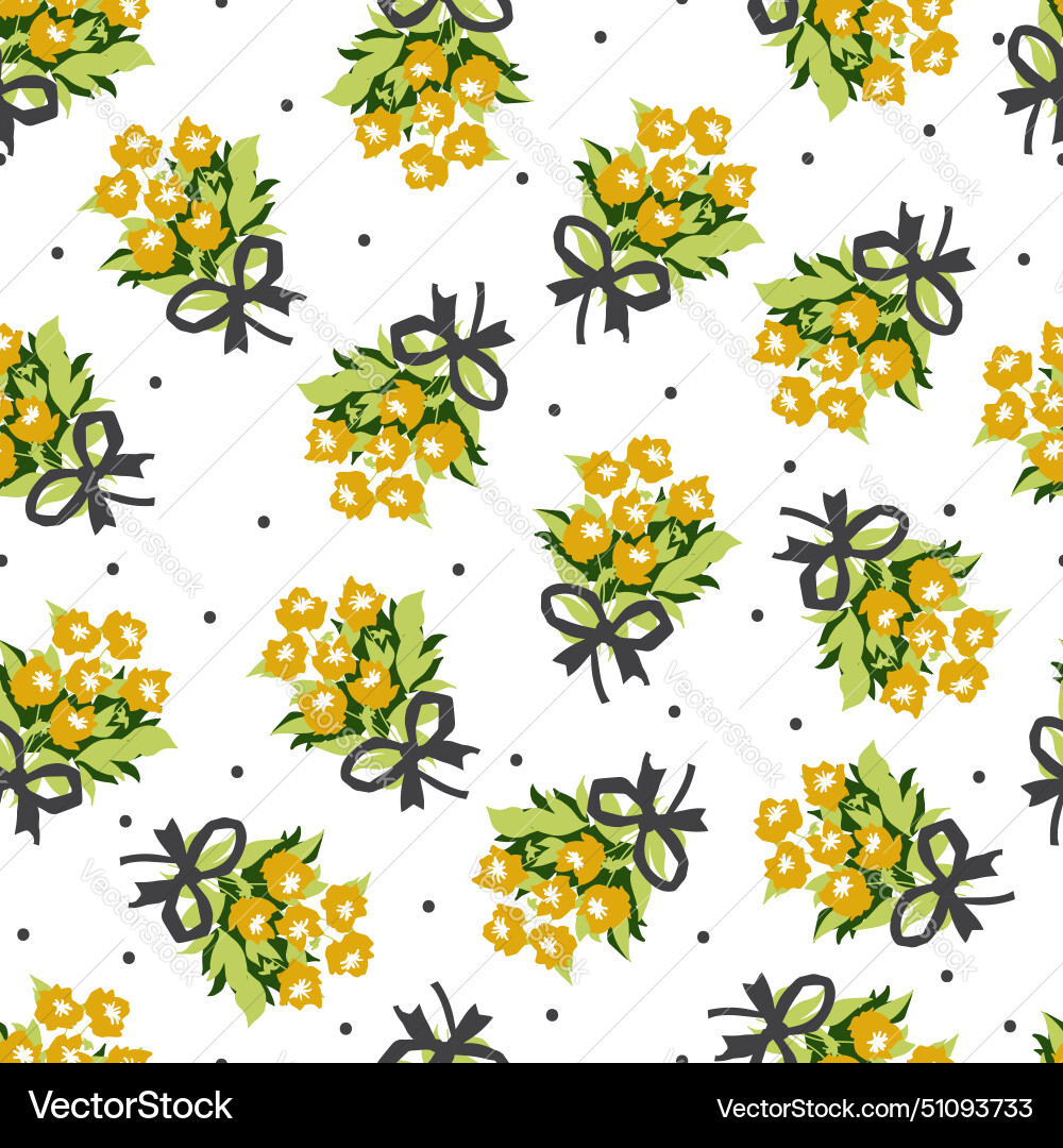 Yellow flower bouquet pattern with dynamic summer Vector Image