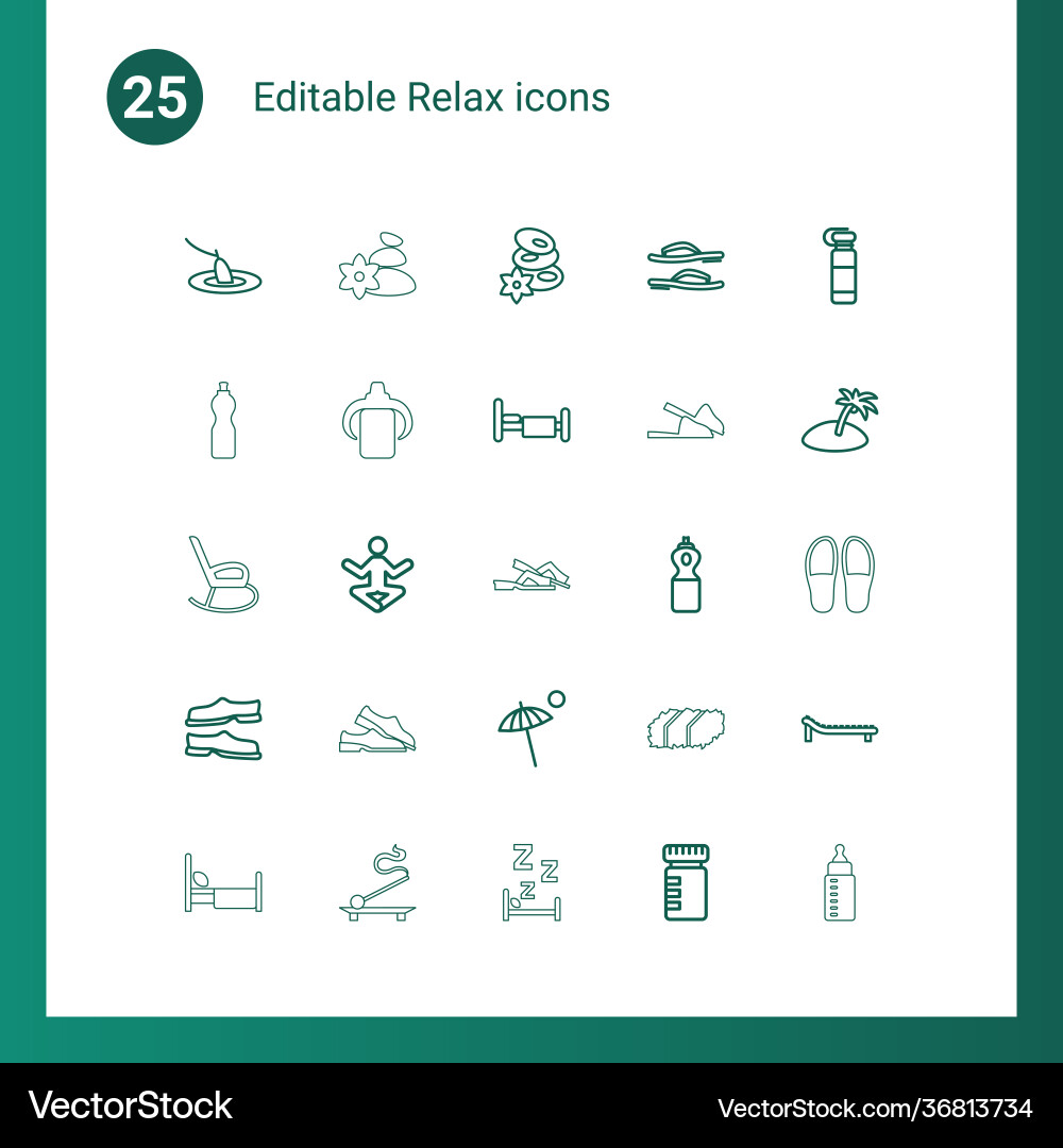 25 relax icons Royalty Free Vector Image - VectorStock